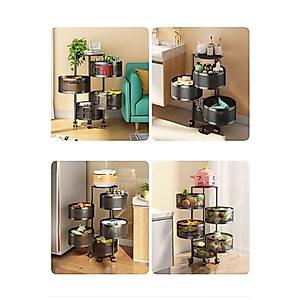 JYDQM Multi-Layer Kitchen Storage Rack Rotating Basket cart Vegetable and Fruit Rack Kitchen Bathroom Storage Rack (Color : E, Size : 90cm*34cm)