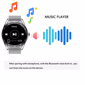 Pard Smart Watch with Make/Answer Calls, Music Contral/Player for iOS/Android Smartphone, Fitness Tracker with Heart Rate/Blood Pressure/Blood Oxygen Monitor for Men and Women, Silver