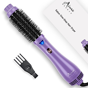 Hot Air Brush, Aima Beauty Salon One-Step Hair Dryer and Volumizer, 4-in-1 Hair Dryer Brush, Hair Styling Tools, Purple-Round