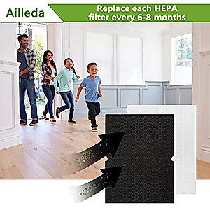 116130 Filter H Replacement for Winix 5500-2 Air Purifier and Models AM80, 2 Premium H13 True HEPA and 2 Activated Carbon Filters