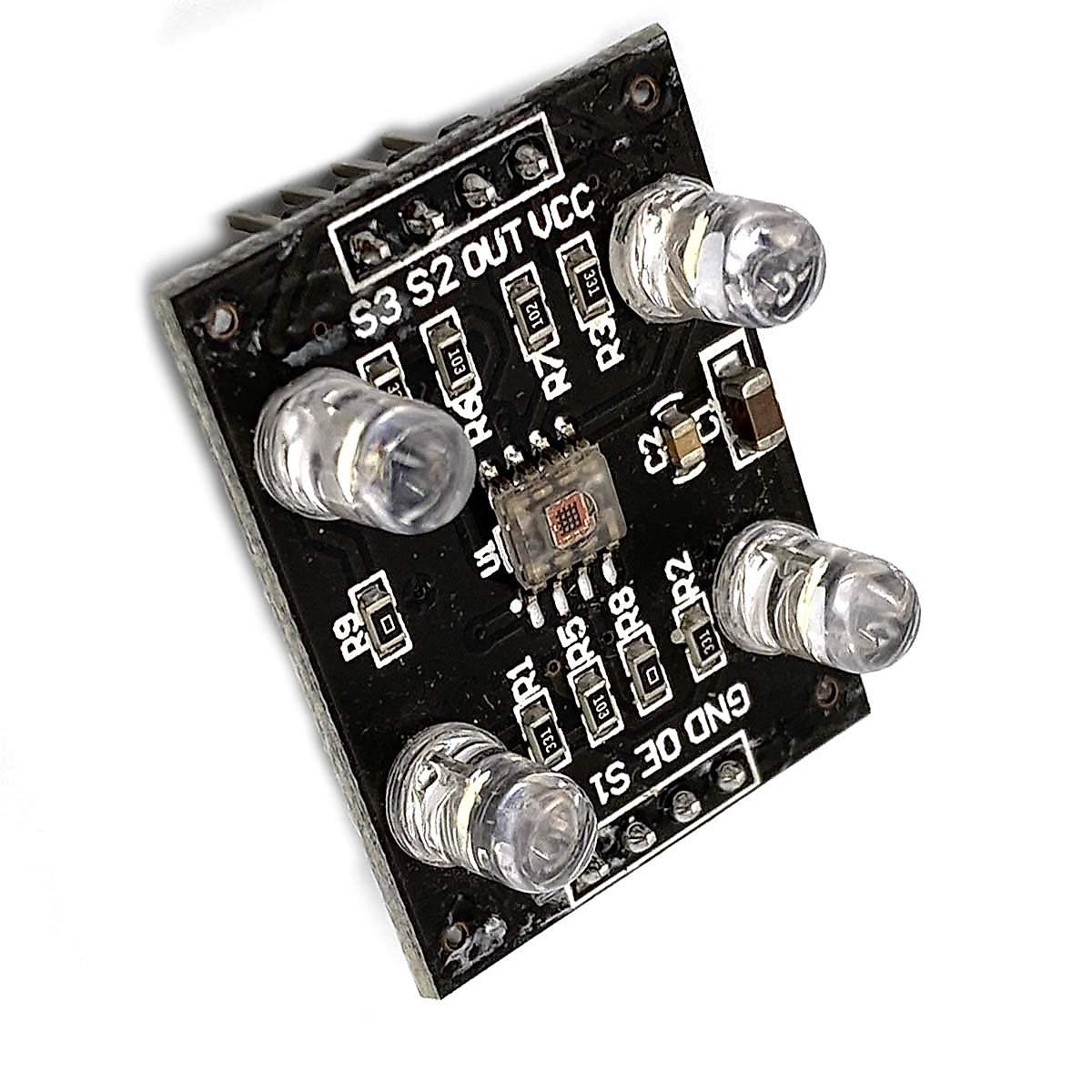 Kiro&Seeu TCS230 TCS3200 RGB Light Color Recognition Sensor Detector Module DC 3-5V with 4 LED Compatible with MCU Ar-duino, CS230-MD-1P