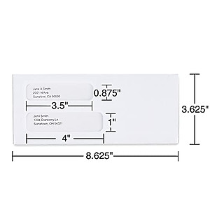 Staples 438614#8 5/8-Inch Check-Size Double Window Security-Tint Gummed Envelopes 500/Bx