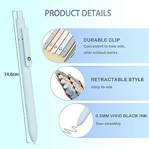 Lanxivi 5PCS Gel Pens Quick Dry Ink Pens Black Refill with 10 Additional Refills 0.5mm Fine Point Premium Retractable Ballpoint Pens