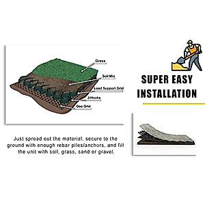 ROYUMI Gravel Grid Durable HDPE Ground Geogrid Stabilizer, 8000lbs/3600kg Load Bearing Gravel Grid, Heavy Duty Cellular Paving System, for RV Parking Slopes & Garden (Size : 4x6m/13.1x19.6ft)