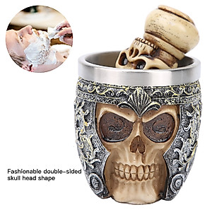 Dioche Men's Beard Shaving Set, Stainless Steel Shaving Bowl and Brush, Hair Shaving Brush and Mug Set for Men, Use for Hair Salon and Household