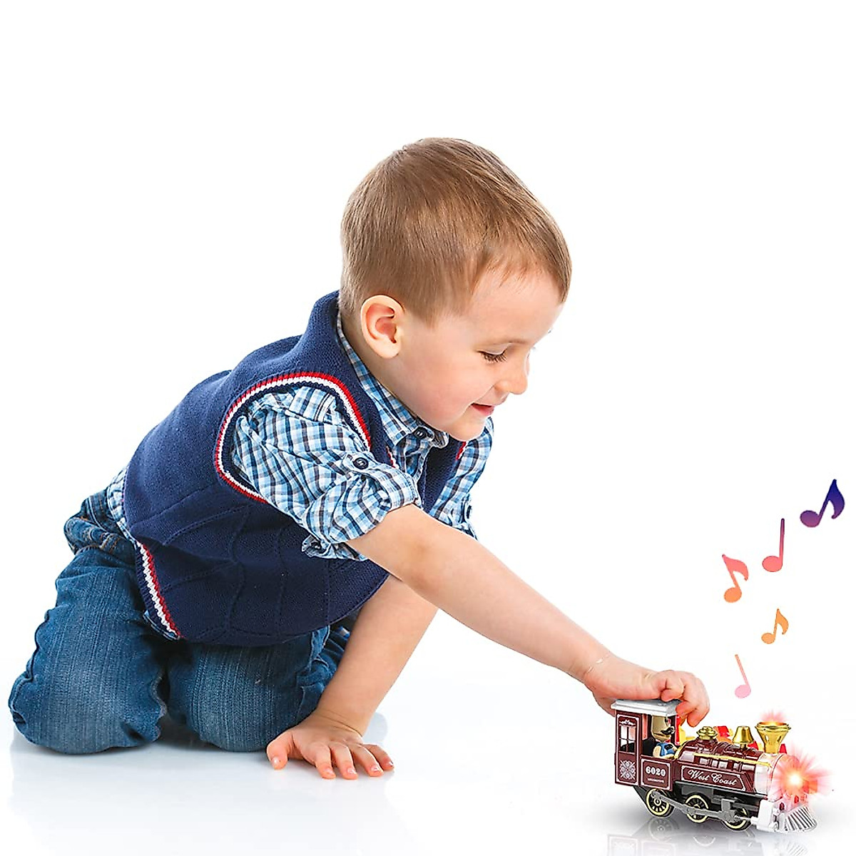 ArtCreativity Pull Back Train Toys for Kids, Set of 2, Diecast Metal Train with Sound Effects and Pullback Action, Choo Choo Trains for Boys and Girls, Great Birthday Idea