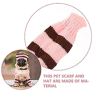 Balacoo Winter Dog Knitted Scarf Hat Set Dog Warmers Set Pet Winter Costume Doggie Winter Outfits for Dog Cat