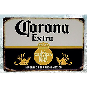 Corona Beer Man Cave Decor Metal Bar Sign | La Cerveza Alcohol Cervezas Extra | Party Home Bar Decor | Retro Vintage Bar Signs Size: 8x12 Inches