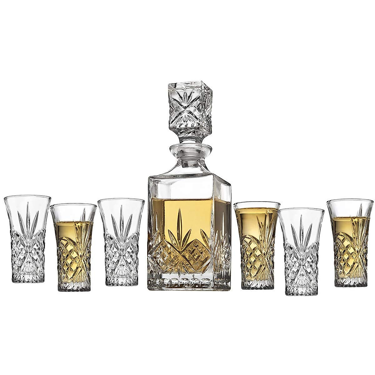 Le'raze [Set of 6] Heavy Base Shot Glass Set, 2-Ounce Shot Glasses for Scotch, Whiskey, Tequila, or Vodka, 6-Pack