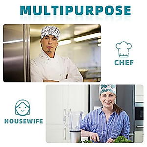 niaahinn 2pcs Adjustable Surgical Scrub Caps with Button & Sweatband Cotton Nursing Hair Caps with Tie Back for Men Women (22132-22133)