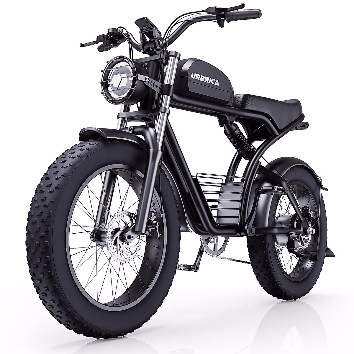 Urbrica Electric Bike for Adults, 1500W 30MPH,48V 20/23AH,Max 75Miles Electric Motorcycle 20" Fat Tire Dirt Bike, Shamano 7-Speed E-Bike Dual Shock Absorber UL2849 Certified