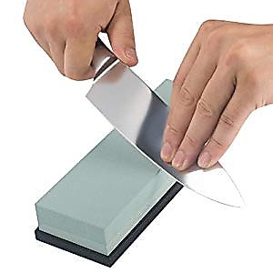 Knife Sharpening Stone Combination Dual Sided Grit With Base for Sharpening and Polishing Tool with Non Slip Base for Kitchen Knives, Hunting Knives, Pocket Knives and Tool Blades (400/1000)