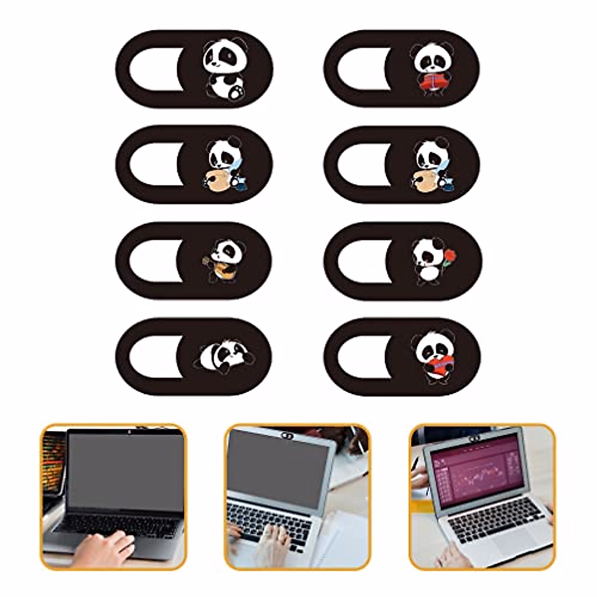 SOLUSTRE Computer Camera Computers Laptops 8pcs Camera Cover Cute Pattern Web Camera Cover Laptop Camera Cover Privacy Guard Protector (As Shown) Computer Camera Computers Laptops