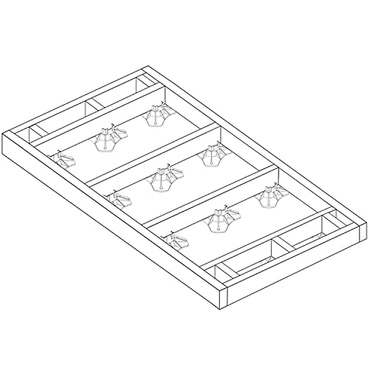 Foundation Block System for 1.5" - 2' Joist and Bearers as Well as 3.5" x 3.5" and 4" x 4" Posts, for Low Profile and Raised Decks, Sheds - DHFB1