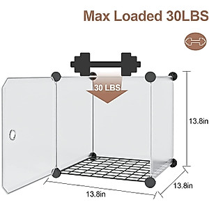 Aeitc Closet Organizer Add Wire Panels Cube Storage Organizer Protable Closet Storage Shelves Cubby Shelving Bookshelf Cube Organizer Storage Cubes, 16 Cubes, White