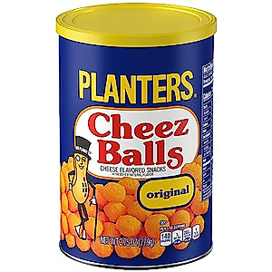 PLANTERS Original Cheez Balls Cheese Flavored Snacks, 2.75 oz Canister (Pack of 6)