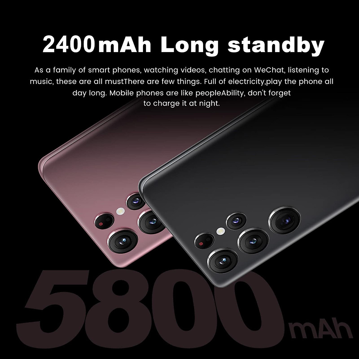 Unlocked Smartphones, 5G Android Smart Phone HD Full Screen Phone, Dual SIM Unlocked Cell Phone, 2+16G RAM, Long Battery Life, 6.53-inch Water Drop Screen Touch Screen Mobile Cell Phone (Rose Gold)