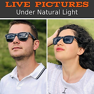 REVOLUTTI Polarized Sunglasses for Men and Women | Black UV400 Protection Factor Anti Glare, Anti Reflective and Shatterproof Lenses with Complete Maintenance Set