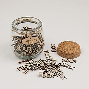 Jar of Fucks Gift Jar Fucks to Give Fuck Wooden Cutout Letter Piece Bad Mood Vent Spoof Birthday Day,Holiday.Encouragement Gift