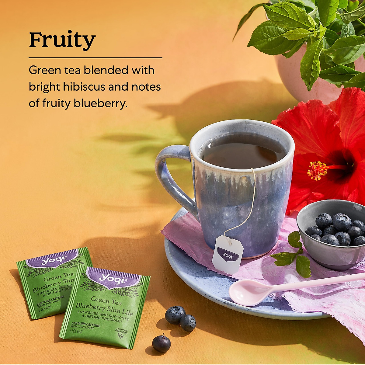 Yogi Tea - Green Tea Blueberry Slim Life (6 Pack) - Contains Caffeine - 96 Organic Tea Bags