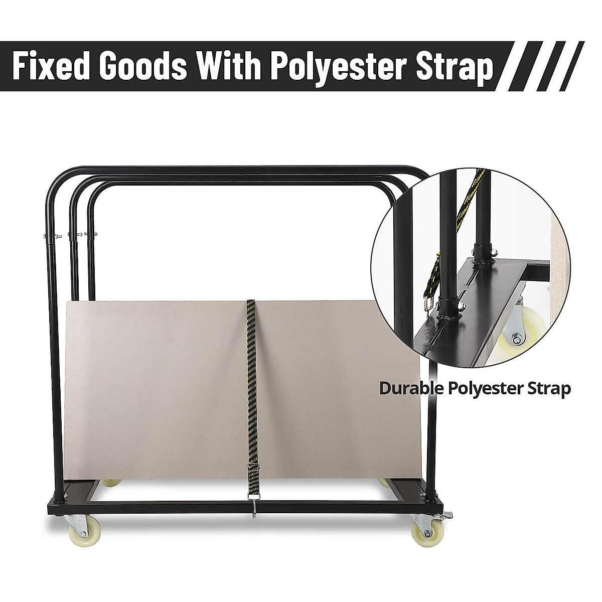 Steel Panel Truck, 1500 LBS Panel Dolly Cart with 5" Swivel Casters and 36.02" x 24.02" Deck, Heavy-Duty Drywall Sheet Cart, Handling Wall Panel, Sheetrock, Lumber for Garage, Home, Warehouse