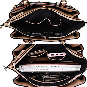 MKF Collection Satchel Bag for Women, Vegan Leather Crossbody Shoulder Handbag Top Handle Purse