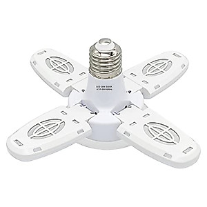 LED Garage Lights- Dimmable Garage Lights Ceiling, 38W 3800LM 3500K E27/E26 LED Garage Ceiling Lights with 4 Adjustable Panels for Garages, Workshop,Indoor, Outdoor, Workshop and Warehouse, Full Area