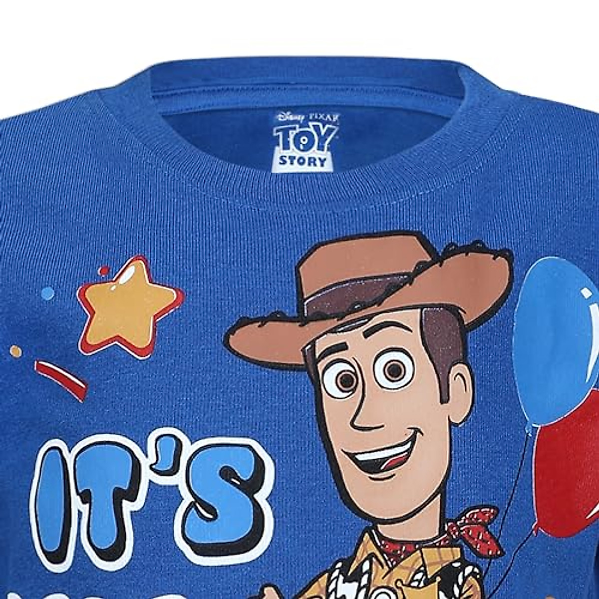 Disney Toy Story Woody Boys’ Birthday Short Sleeve T-Shirt for Toddler and Little Kids - Blue