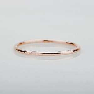 1mm Thin Smooth Stacking Skinny Ring in Sterling Silver, Gold, or Rose Gold | Comfort Fit | Sizes 2-12 (2, 14K Rose Gold Fill)