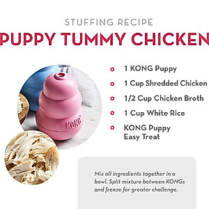 KONG - Puppy Toys for Teething with Puppy Easy Treat Stuffing (Colors May Vary) - for Medium Puppies