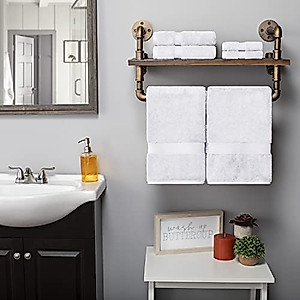 Superior Egyptian Cotton Pile 6 Piece Towel Set, Includes 2 Bath, 2 Hand, 2 Face Towels/Washcloths, Ultra Soft Luxury Towels, Thick Plush Essentials, Guest Bath, Spa, Hotel Bathroom, White