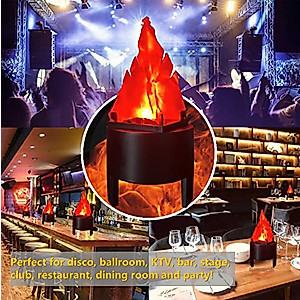 liziciti 3D Artificial Fake Fire Flames Light, 110V LED Effect Light Electric Campfire Lamp, Realistic Simulated Flame for Halloween Christmas Party Decor, Upgraded Version, Black