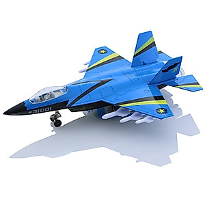 HSOMiD Alloy Planes/Airplane/Aircraft Toy with Pull Back Stealth Bombers and Fighter Planes Black (Blue)