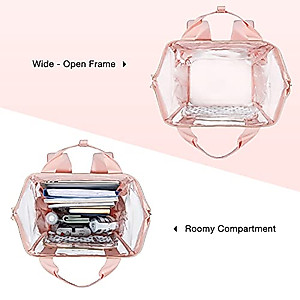 LIGHT FLIGHT Clear Backpack Heavy Duty Transparent Backpack Set See Through Bookbags Durable Backpacks for College, Security, Pink