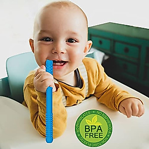 Hollow Teething Tubes Toys for Babies Girls Boys, 5 Pack Silicone Baby Teether Toy Tube for Infants with Nursing Biting Chewing, Chew Straws for Toddlers 6-12 Months