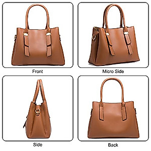 3Pcs Purse Set Handbags for Women Shoulder Bag PU Leather Hobo Bags Ladies Crossbody Bag (Grey)