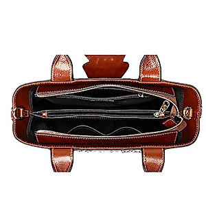 PIJUSHI Designer Top Handle Satchel Handbags for Women Crocodile Handbag and Purse Leather Tote Bags (6061 Black)