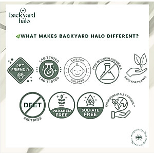 Backyard Halo Mosquito Barrier End Hose Sprayer Kit | DEET Free | Two 16 Fl Oz Bottles | Children, Adult, and Pet Safe | Friendly to The Environment | Reduces Mosquitoes | Covers 2,400 SqFt