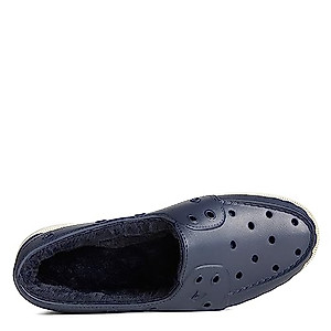 Sperry Authentic Original Float Cozy for Men - Anti-Slip Breathable Water Shoes made from Fully EVA Materials, Rubber Outsoles, and Textured Footbeds and Faux Fur Lining, Navy, 11 M
