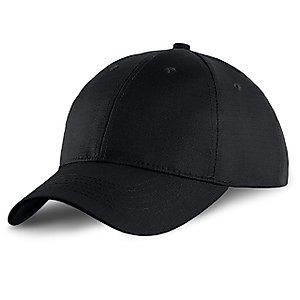 M-Tac Tactical Baseball Cap - Adjustable Plain Workout Ball Cap, Ripstop Hats for Men and Women (Black, M)