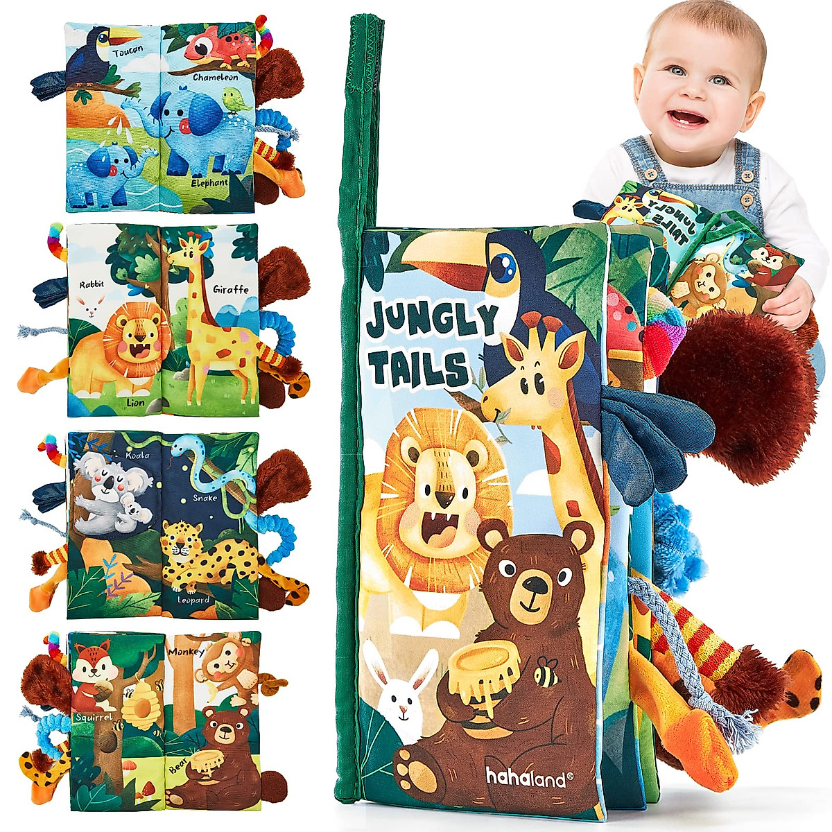 Baby Books Tummy Time Toys, Baby Toys 0-6 Months Touch Feel Soft Cloth Crinkle Books for Babies, Stroller Baby Toys 0-6 Months, Montessori Toys for Babies 0-6 Months Baby Gifts for Newborn Girl, Boys