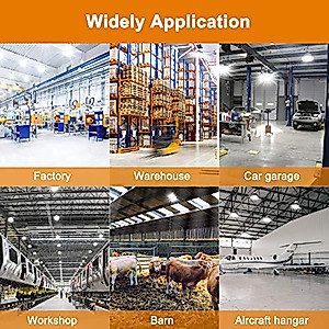 VCMAG UFO LED High Bay Light 150W 21,000lm 5000K Daylight 600W HID/HPS Equivalent with US Plug 5' Cable LED Warehouse Lights Commercial Shop Workshop Garage Factory Lowbay Area Lighting Fixture