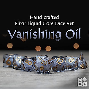 FanRoll by Metallic Dice Games Vanishing Oil Elixir Liquid Core DND Dice Set, Role Playing Game Dice for Dungeons and Dragons