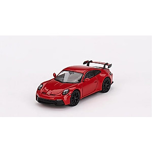 True Scale Miniatures Model Car Compatible with Porsche 911 (992) GT3 Guards Red 1/64 Diecast Model Car MGT00662