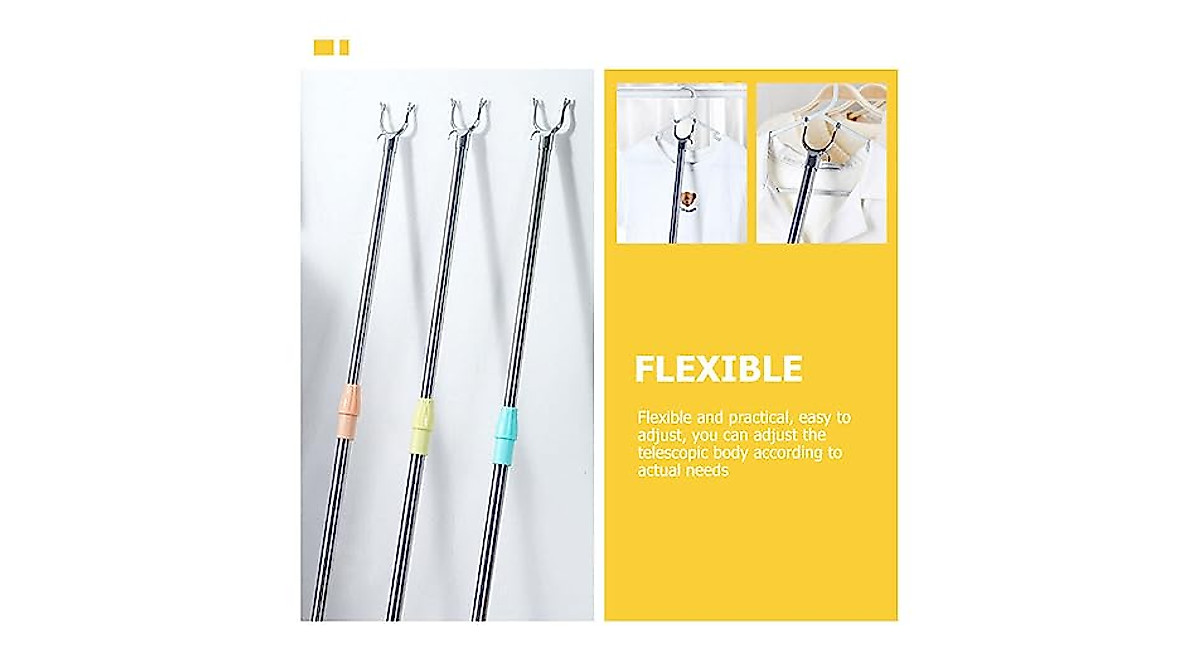 2pcs Retractable Clothes Pole - Adjustable Wardrobe & Drying Stick