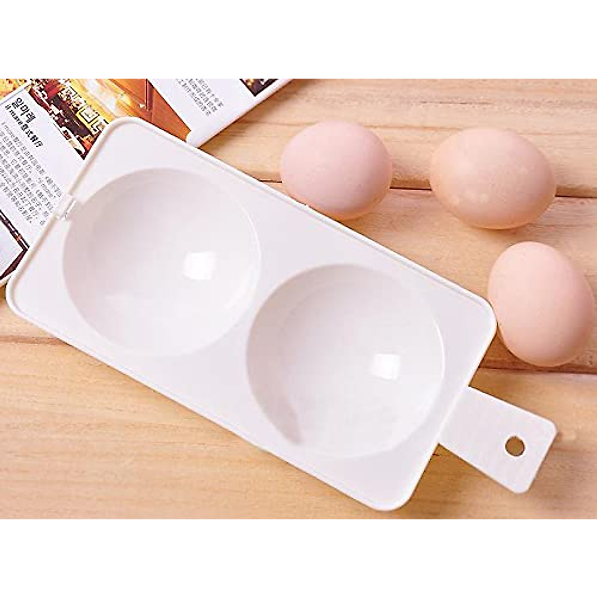 WOIWO 1 PCS Interesting Kitchen Breakfast Supplies Portable Egg Boiler DIY Mold Microwave Egg Steamer Can Cook 2 Eggs at A Time