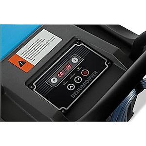 BlueDri BD-BD-130-BL Industrial Commercial Dehumidifier with Hose for Basements in Homes and Job Sites, Blue