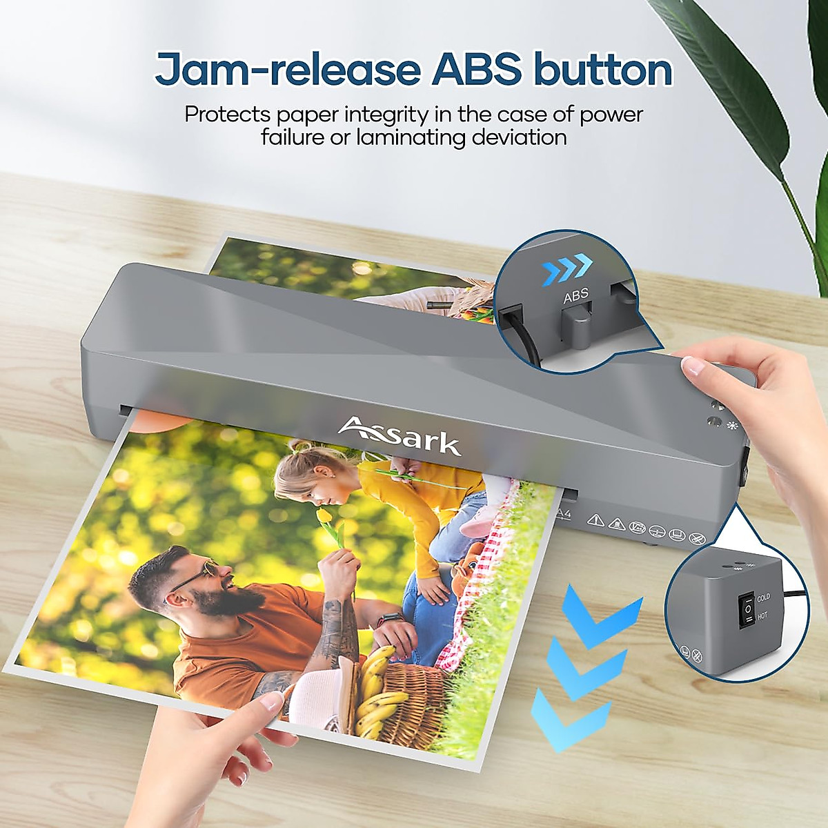 Laminator, 9 Inch A4 Thermal Laminator Machine with Laminating Sheets 9pcs & Paper Trimmer, 4 in 1 Hot & Cold Personal Lamination Kit for Home Office School Use, Fast Warm-Up & Quiet, Never Jam