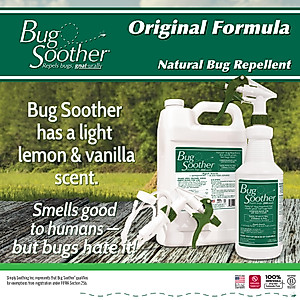 Bug Soother 1 Gallon - Natural Insect, Gnat and Mosquito Repellent & Deterrent with Essential Oils - 100% DEET-Free Safe Bug Spray for Adults and The Environment - Made in USA - W/O Sprayer