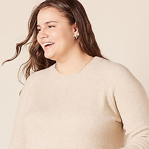 Amazon Essentials Women's Classic-Fit Soft Touch Long-Sleeve Crewneck Sweater, Beige, Small